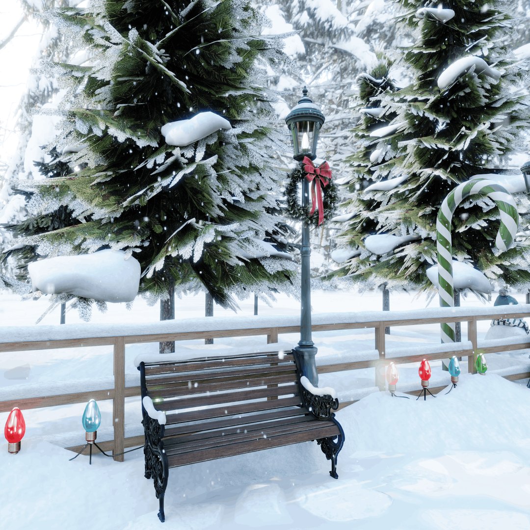 3D Christmas Forest Blender Scene - DAY - TurboSquid 2260062