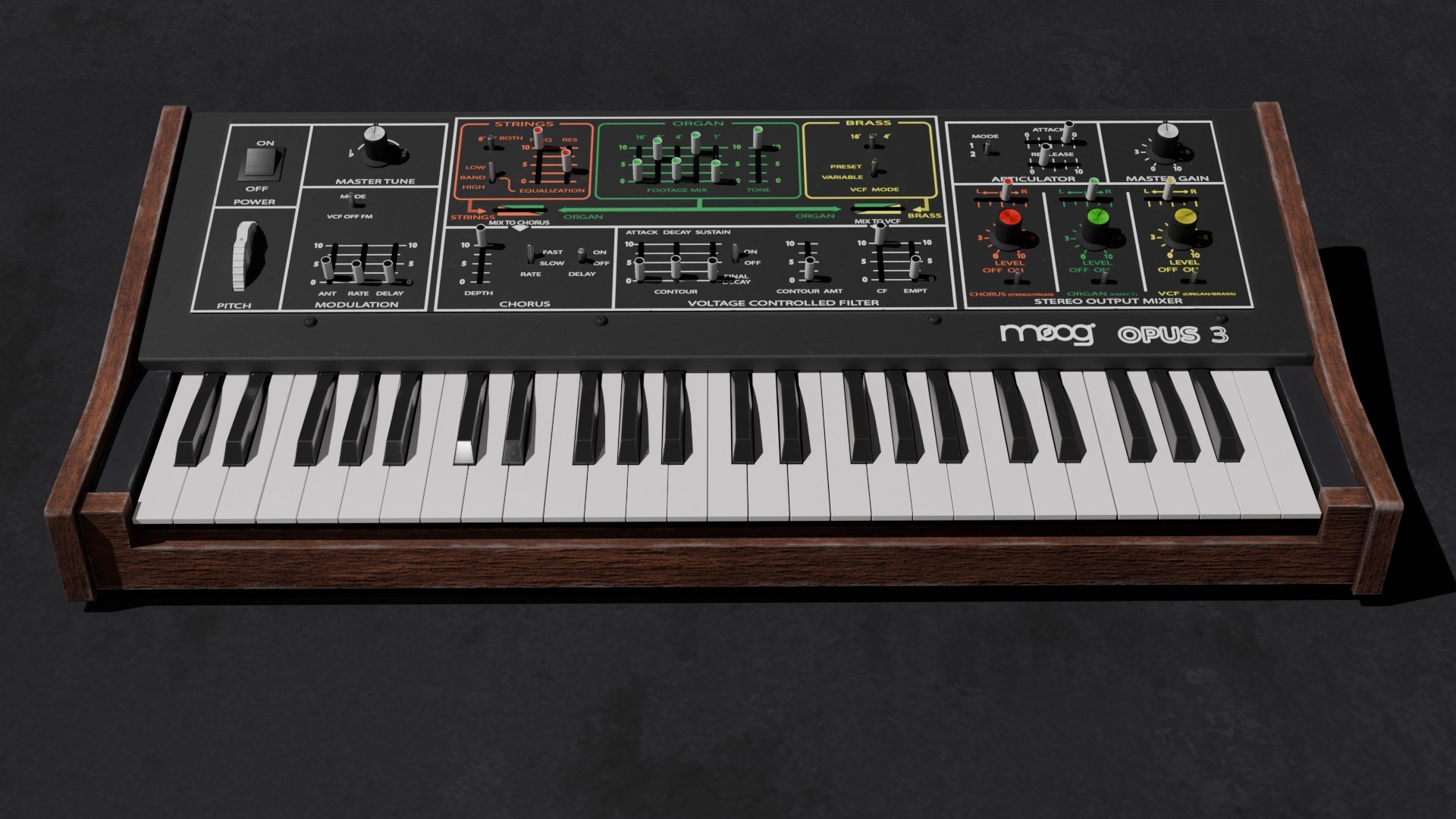 Synthesizer Moog Opus 3 3D Model - TurboSquid 2405266
