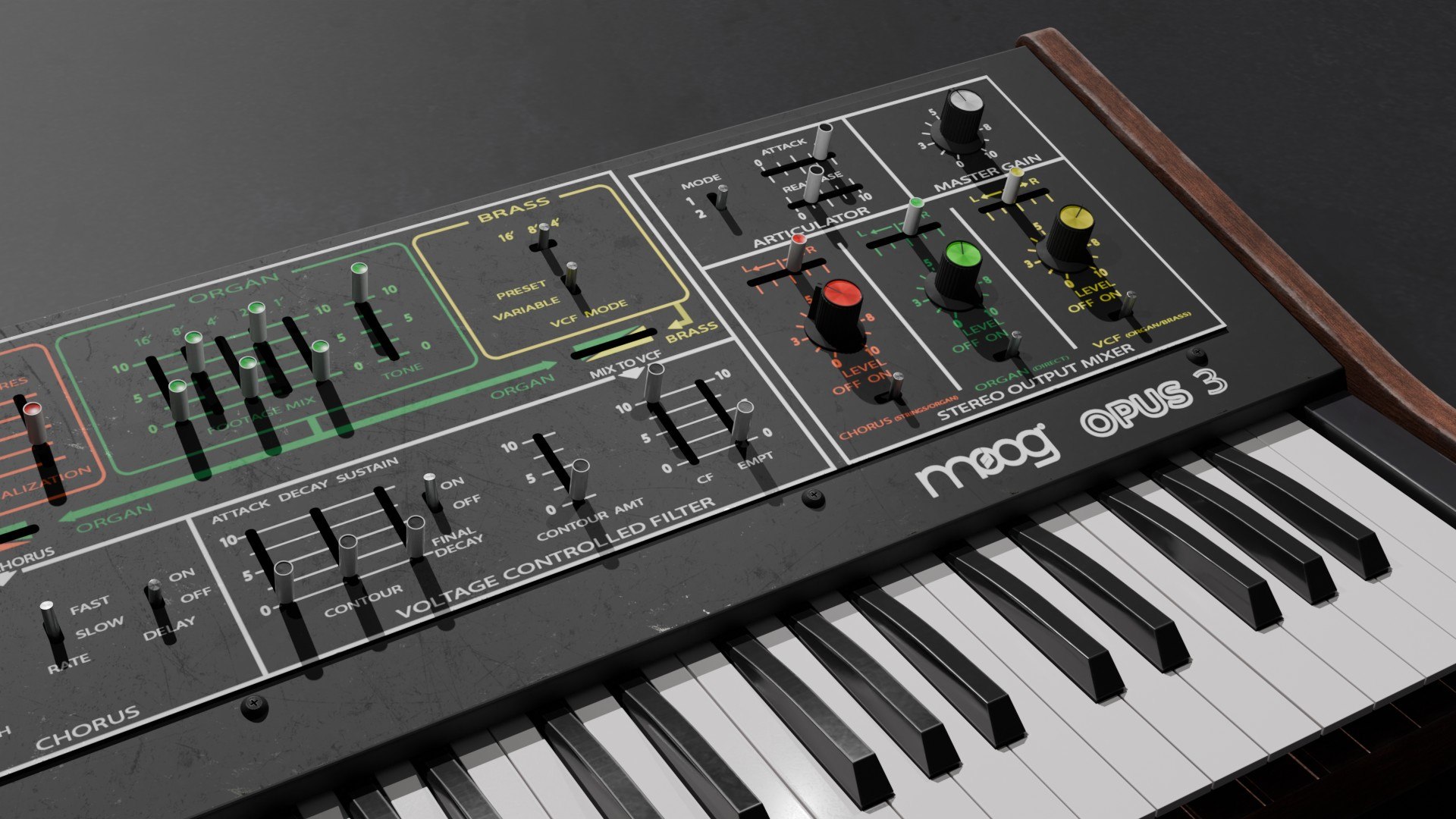 Synthesizer Moog Opus 3 3D Model - TurboSquid 2405266