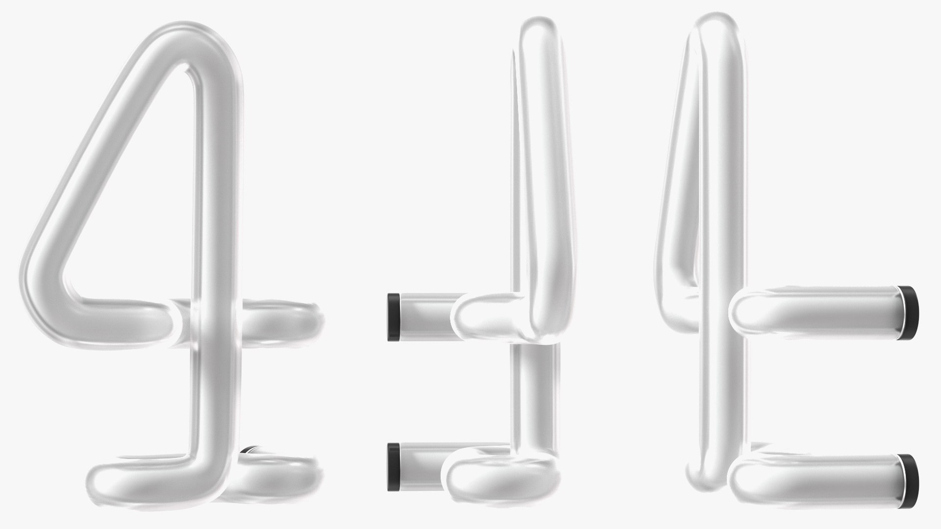 3D Model Neon Tube Light Number 4 - TurboSquid 1855659