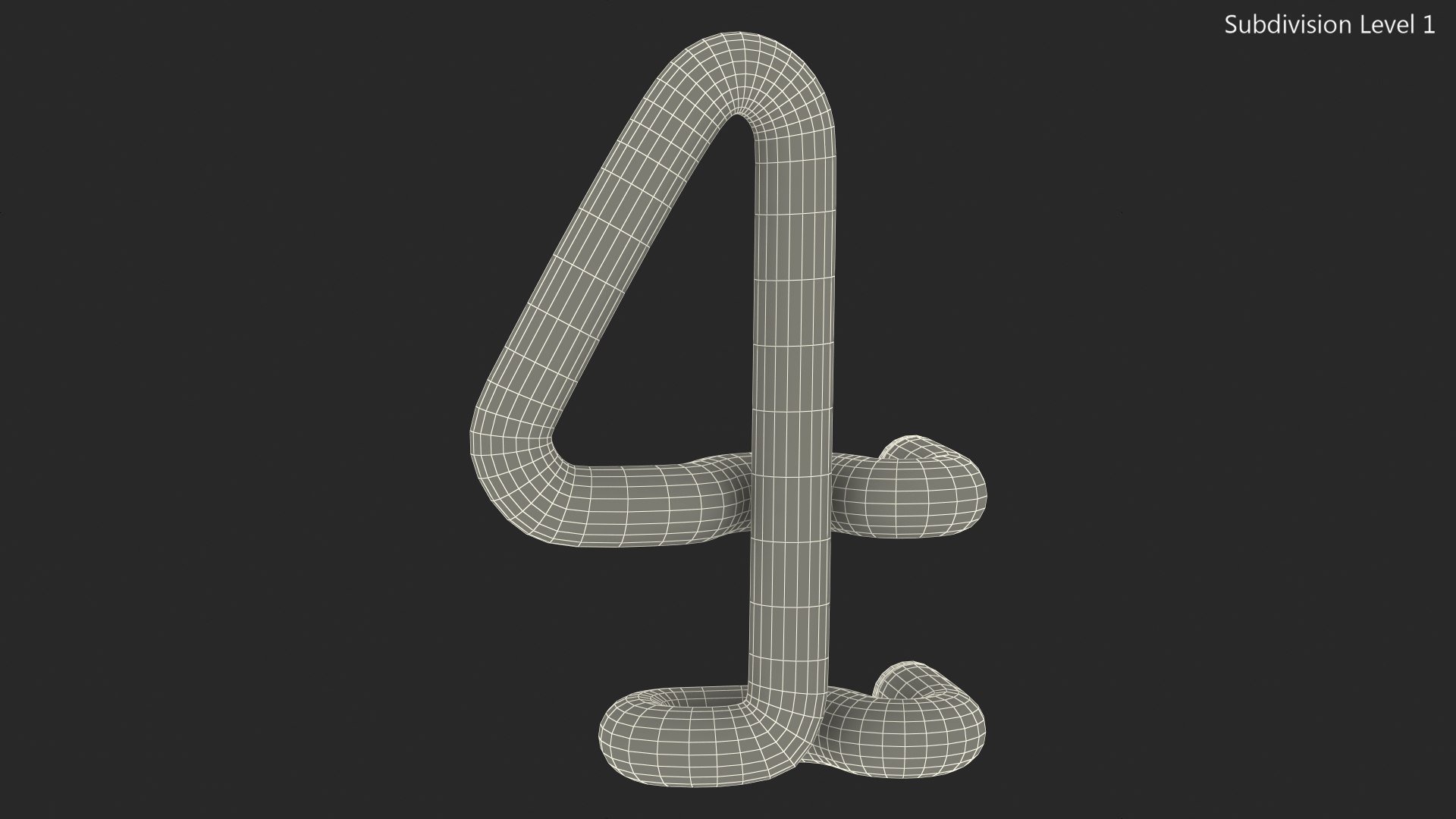 3D Model Neon Tube Light Number 4 - TurboSquid 1855659