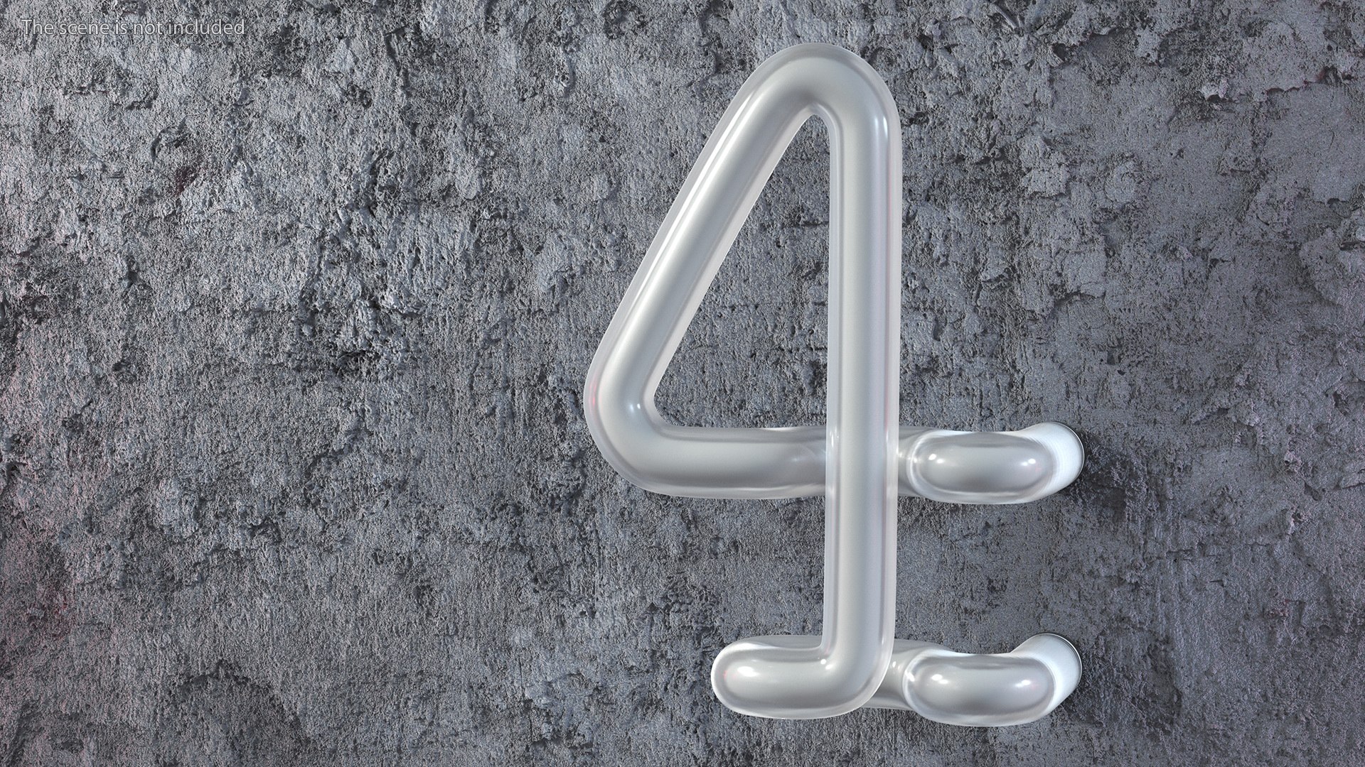 3D Model Neon Tube Light Number 4 - TurboSquid 1855659