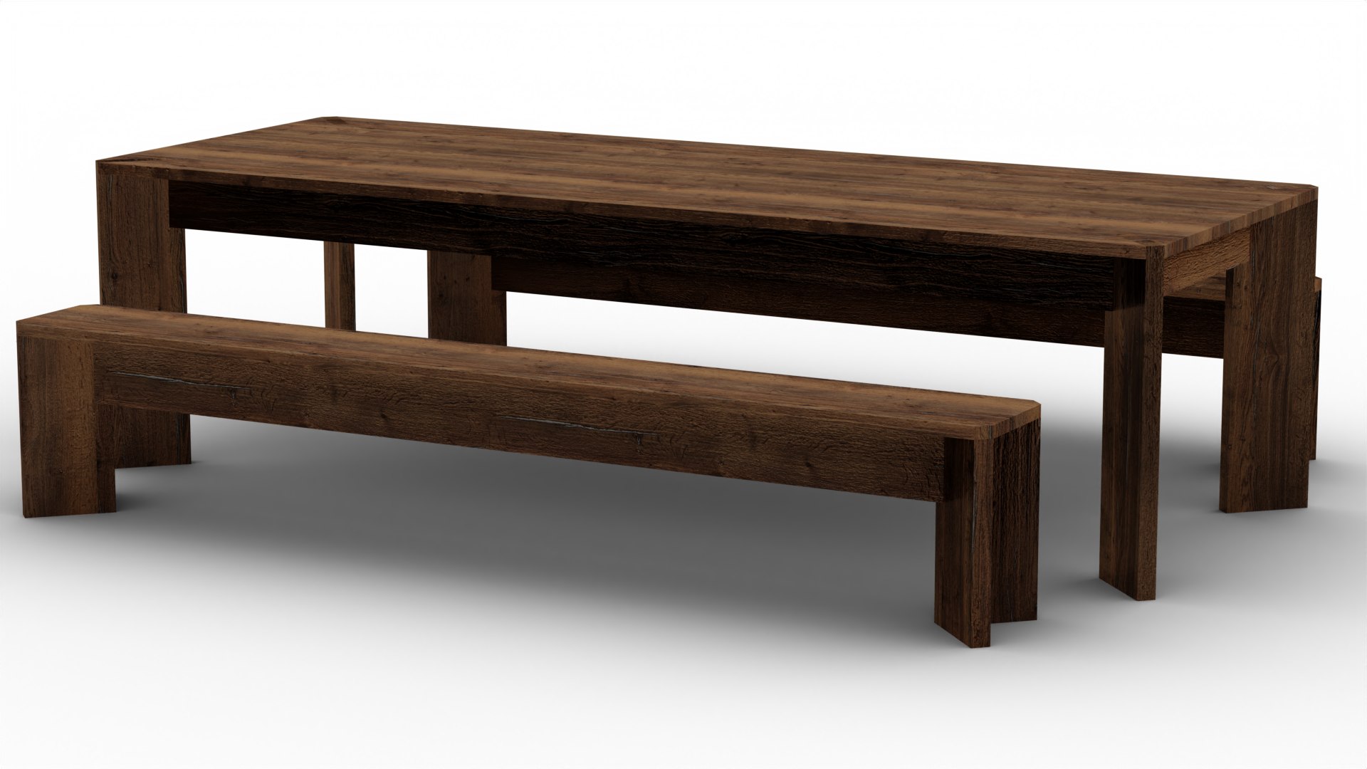 3D Model Rustic Dining Table - TurboSquid 2241019