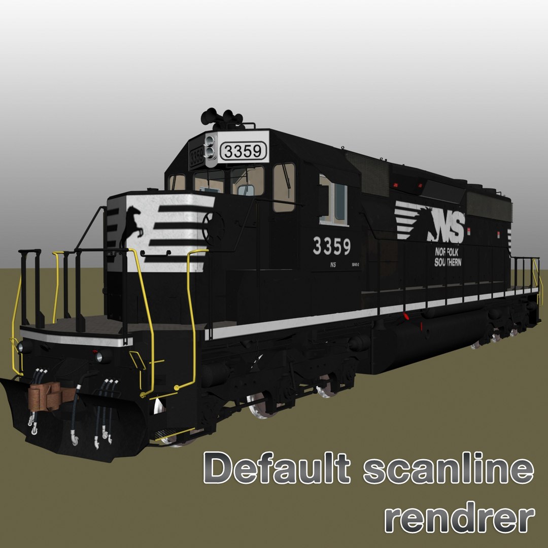 Emd Sd40-2 Engines Ns 3d Max