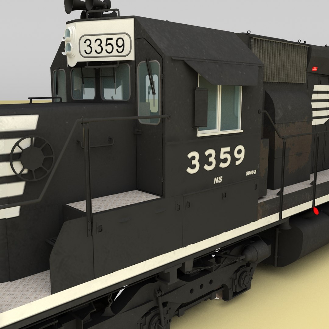 Emd Sd40-2 Engines Ns 3d Max