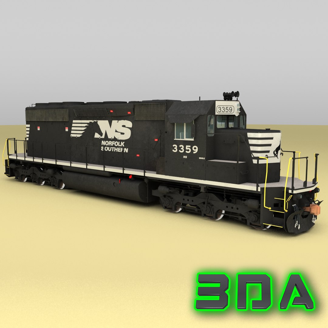 Emd Sd40-2 Engines Ns 3d Max