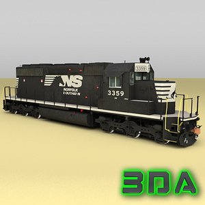 3ds max emd gp40-2 railroad engines