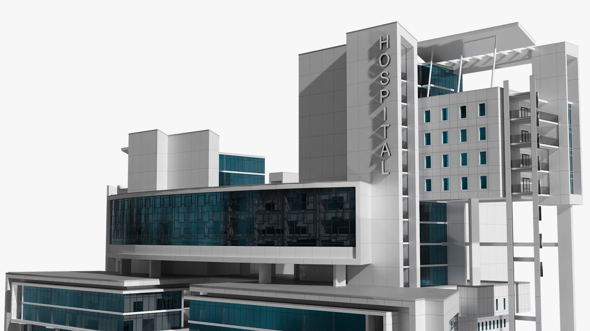 3D Modern Hospital Building - TurboSquid 2386050