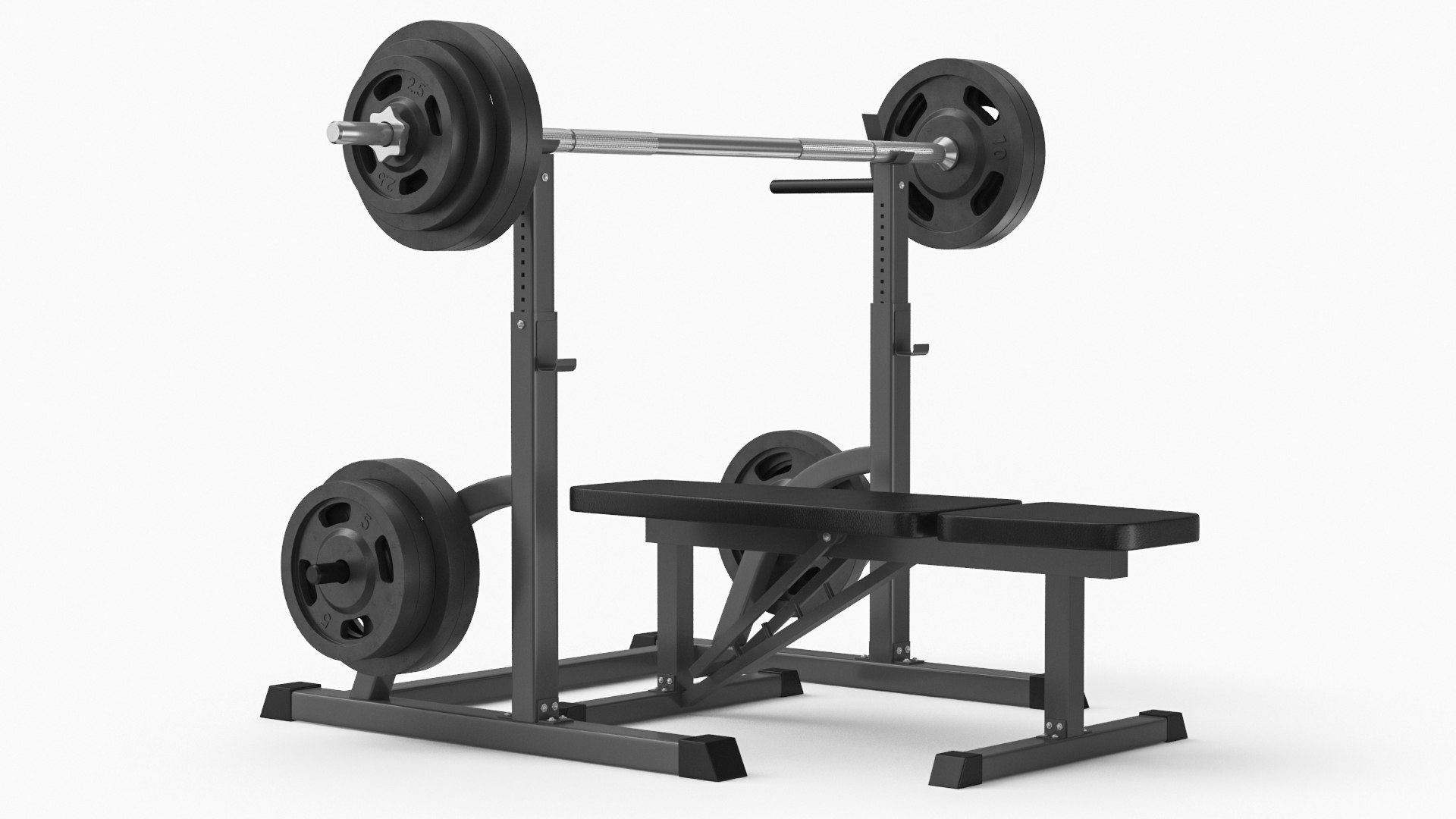 3D Bench Press With Barbell 02 - TurboSquid 2092132