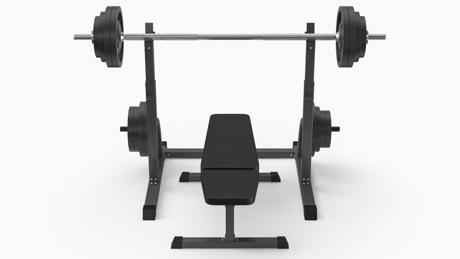 3D Bench Press With Barbell 02 - TurboSquid 2092132