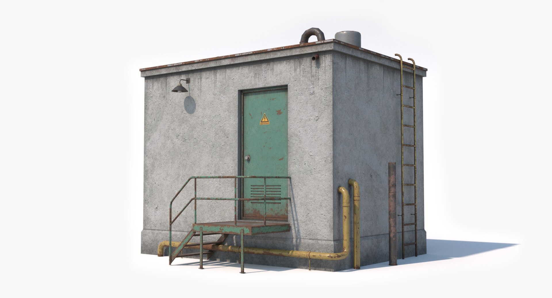 Rooftop Exit Pbr Model - TurboSquid 1428456