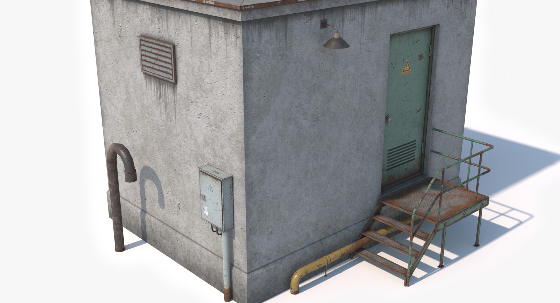 Rooftop Exit Pbr Model - TurboSquid 1428456