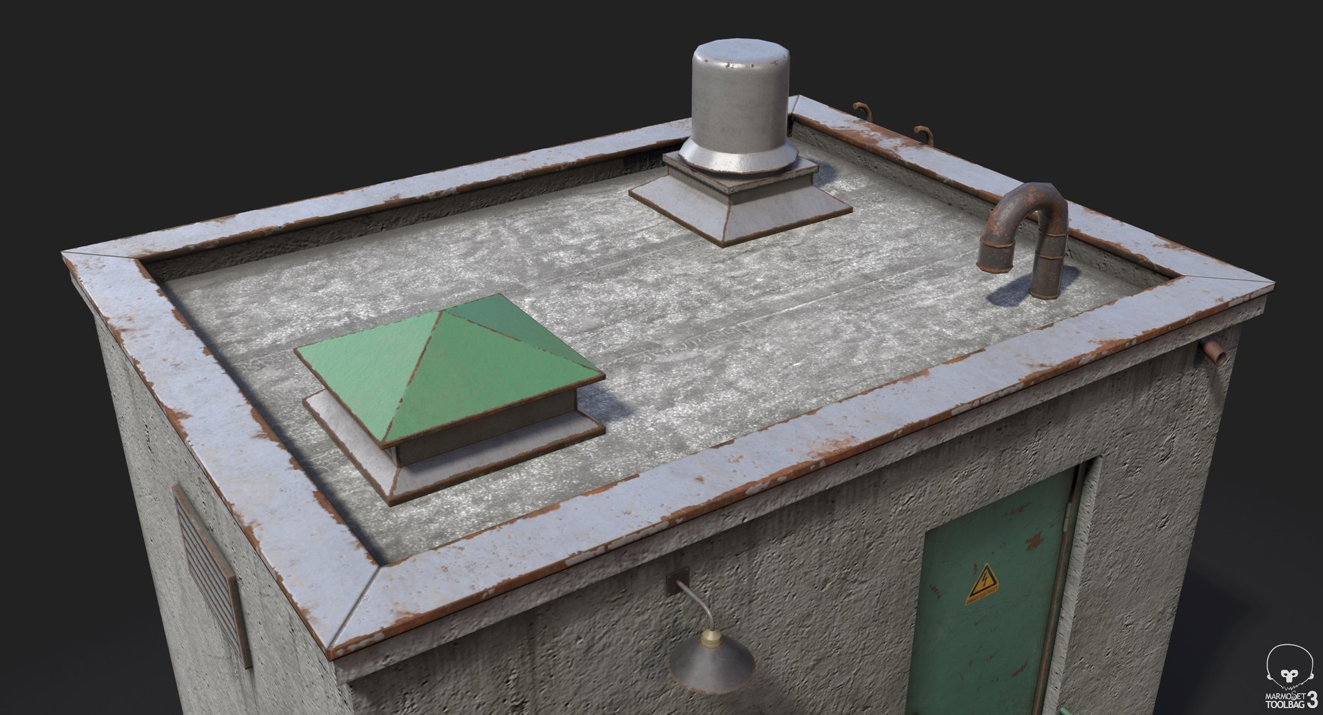 Rooftop Exit Pbr Model - TurboSquid 1428456