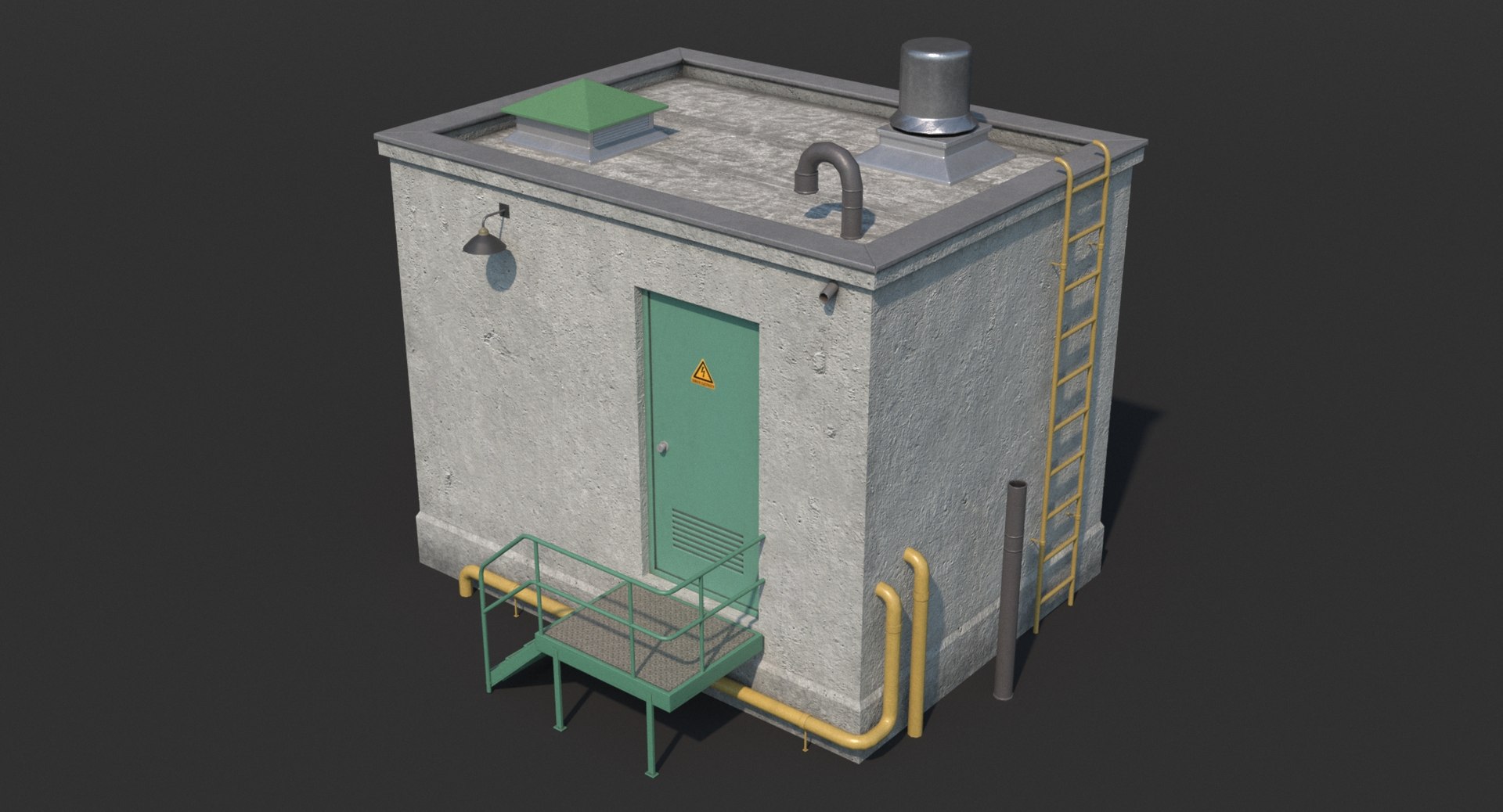 Rooftop Exit Pbr Model - TurboSquid 1428456