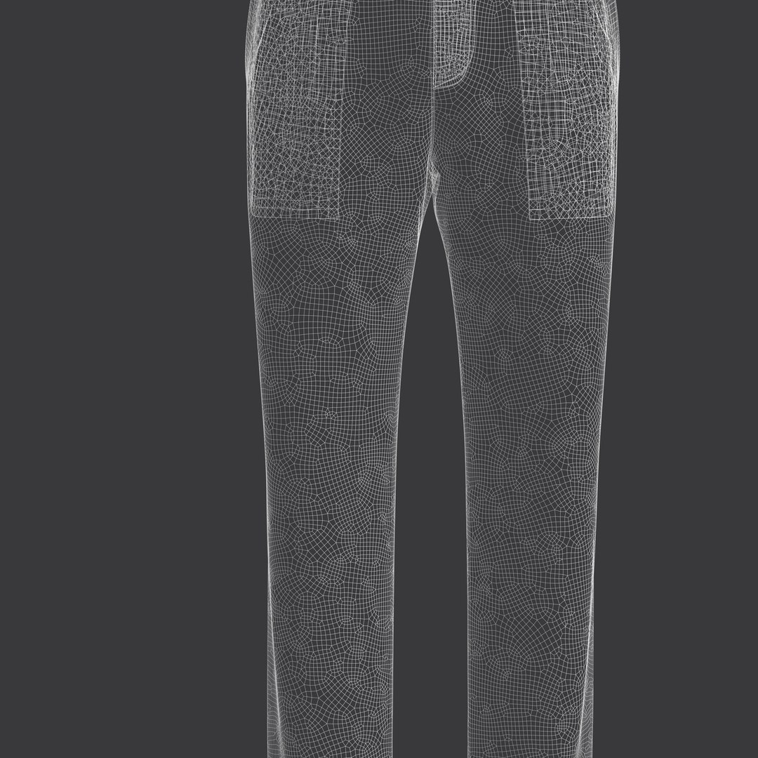 3D Mens Double Pleat Pant 3d Model Model - TurboSquid 2206651