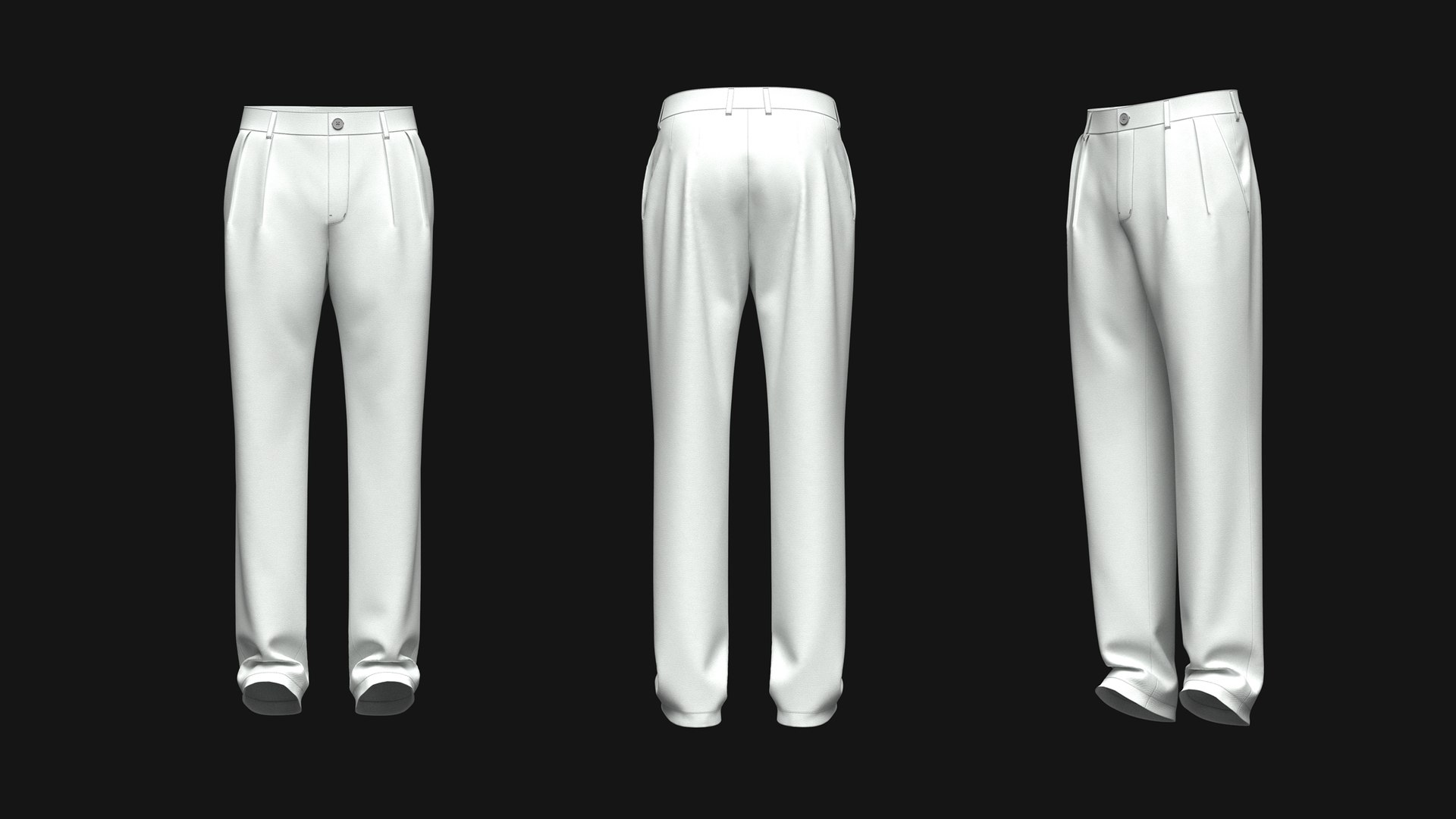 3D Mens Double Pleat Pant 3d Model Model - TurboSquid 2206651