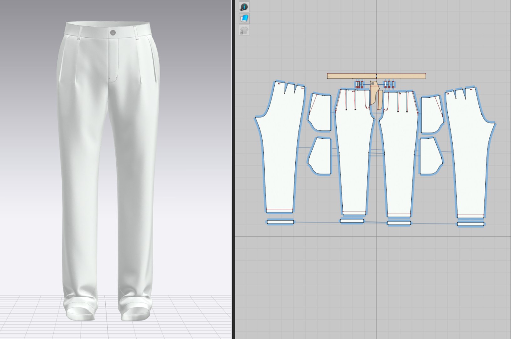 3D Mens Double Pleat Pant 3d Model Model - TurboSquid 2206651