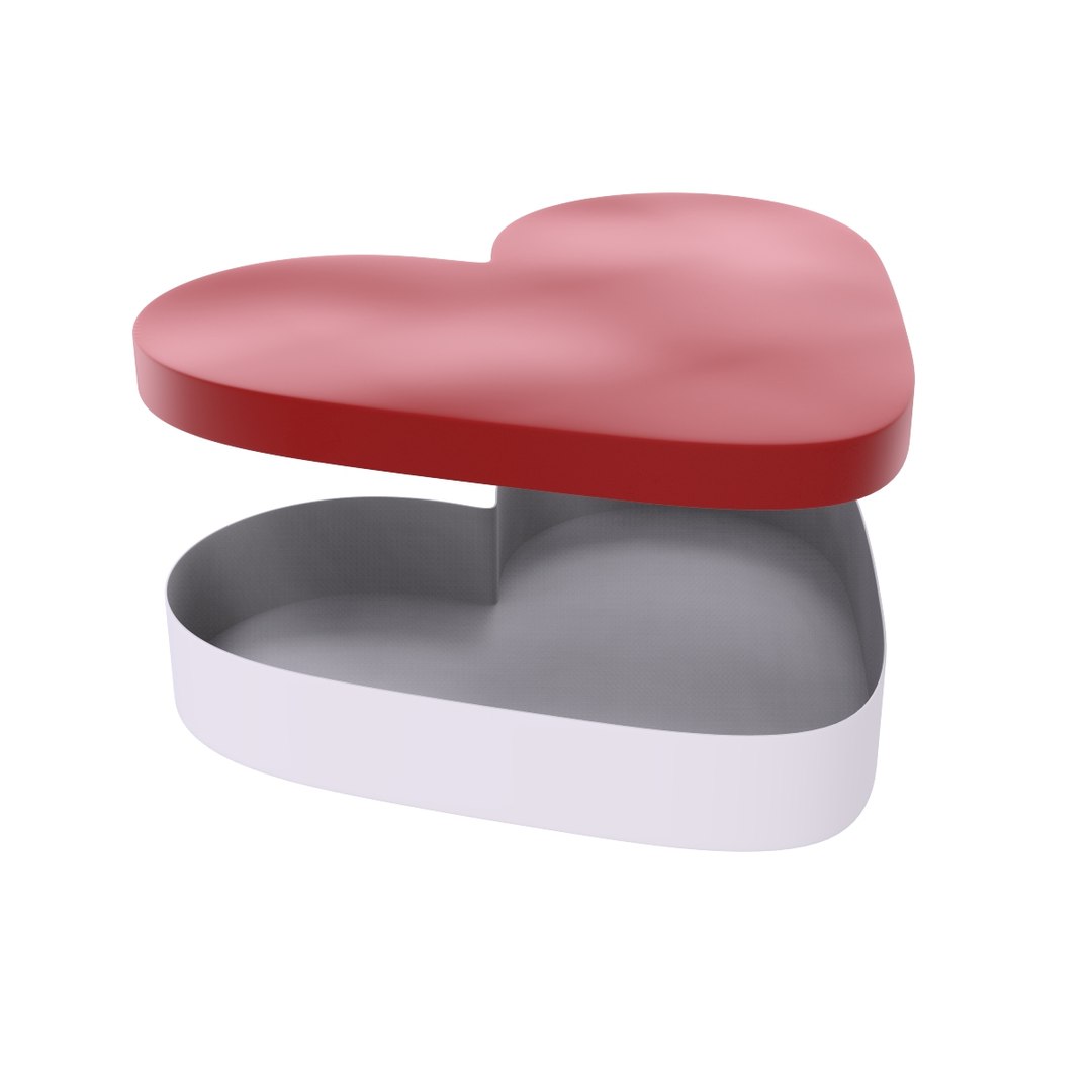 3d model heart box gift