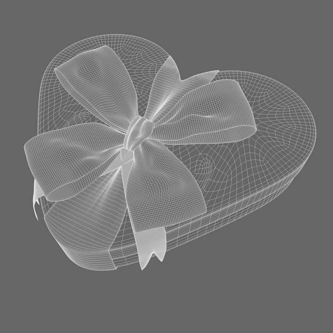 3d model heart box gift