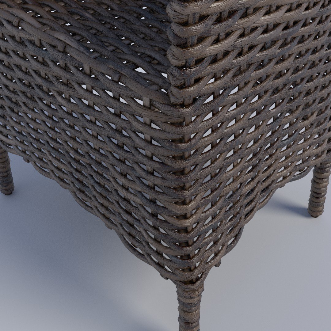 Wicker Arm Chair 3d Obj