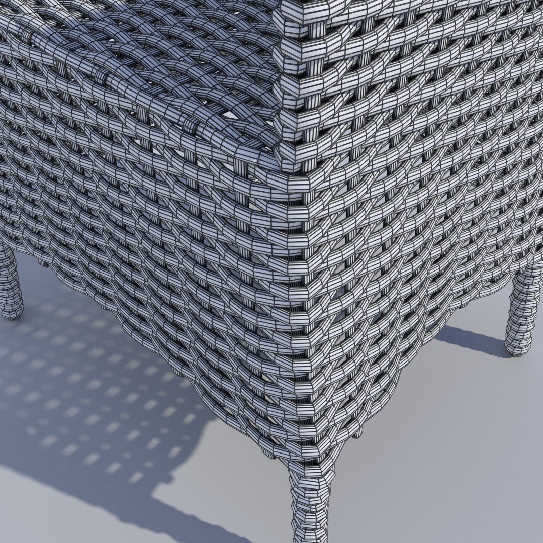 Wicker Arm Chair 3d Obj