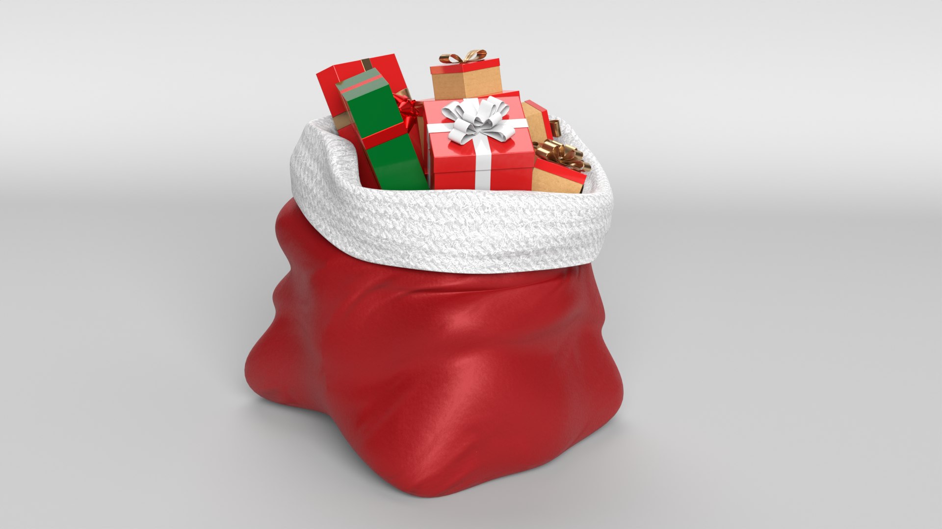 3D Model Santa Bag 3 - TurboSquid 2131852
