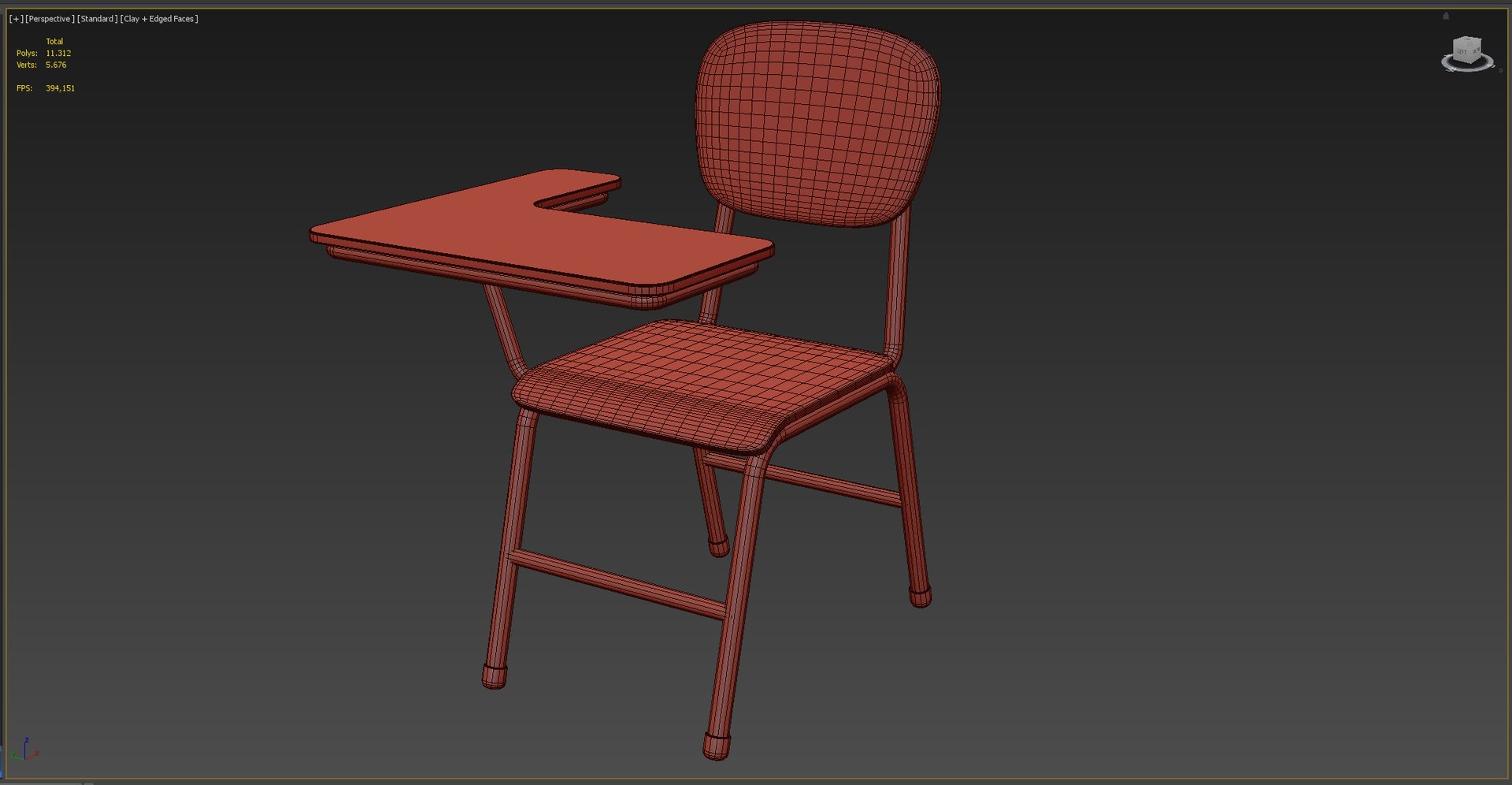 School Desk And Chair Model - TurboSquid 1779645