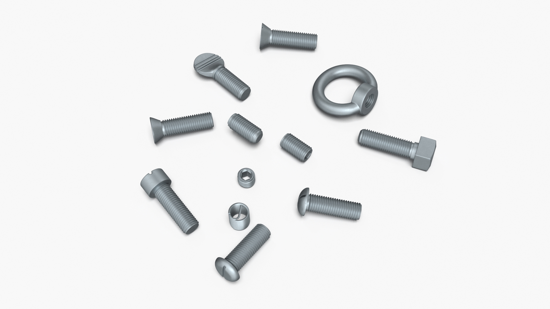 3D Zinc Steel Screw Kit Model - TurboSquid 2256266