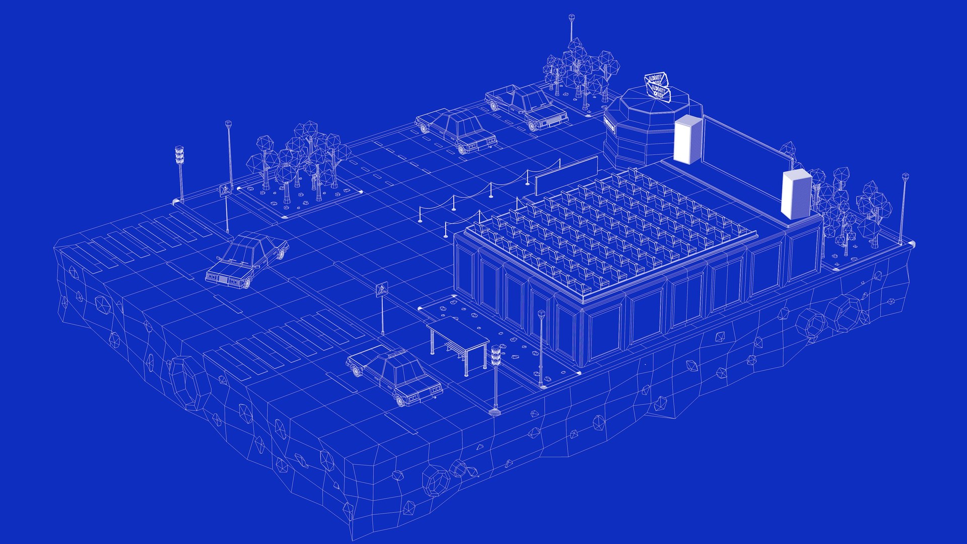 3D Cinema Low Poly Model - TurboSquid 1957204