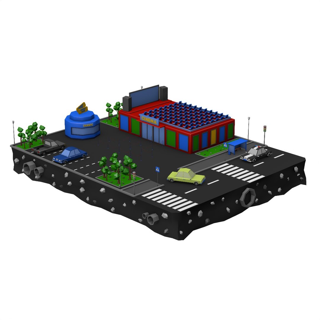 3D Cinema Low Poly model - TurboSquid 1957204