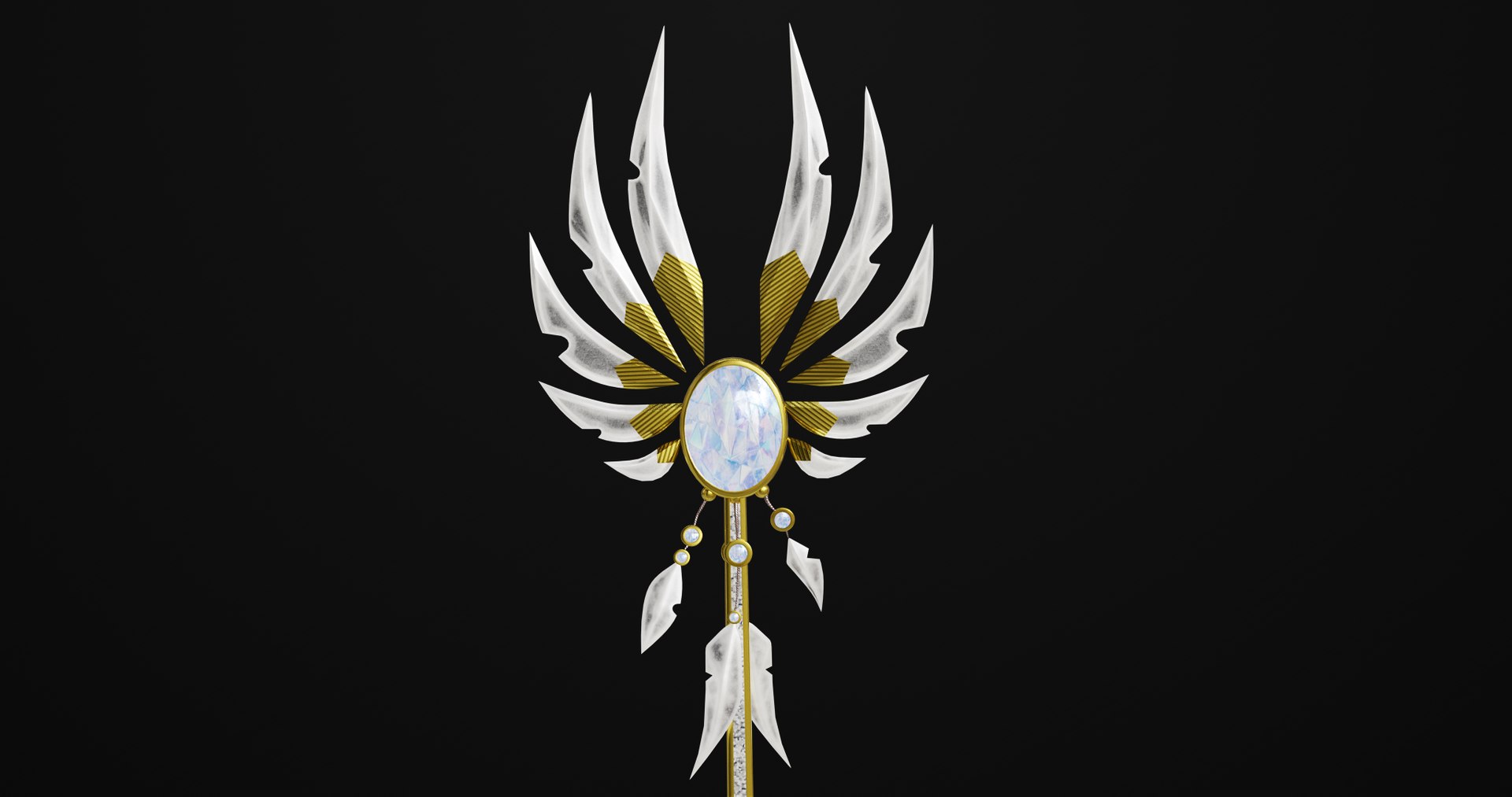 3D Fantasy Trident08 All PBR Unity UE Textures Included model ...