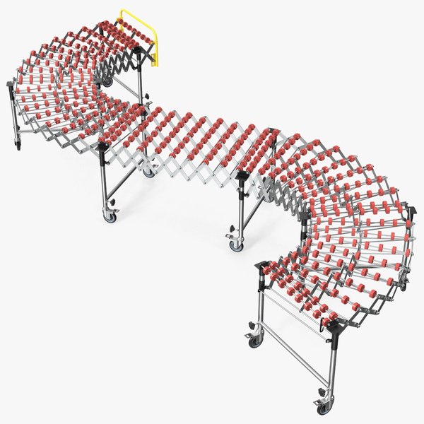 modelo 3d Folding Telescopic Roller Curved Red - TurboSquid 2079924