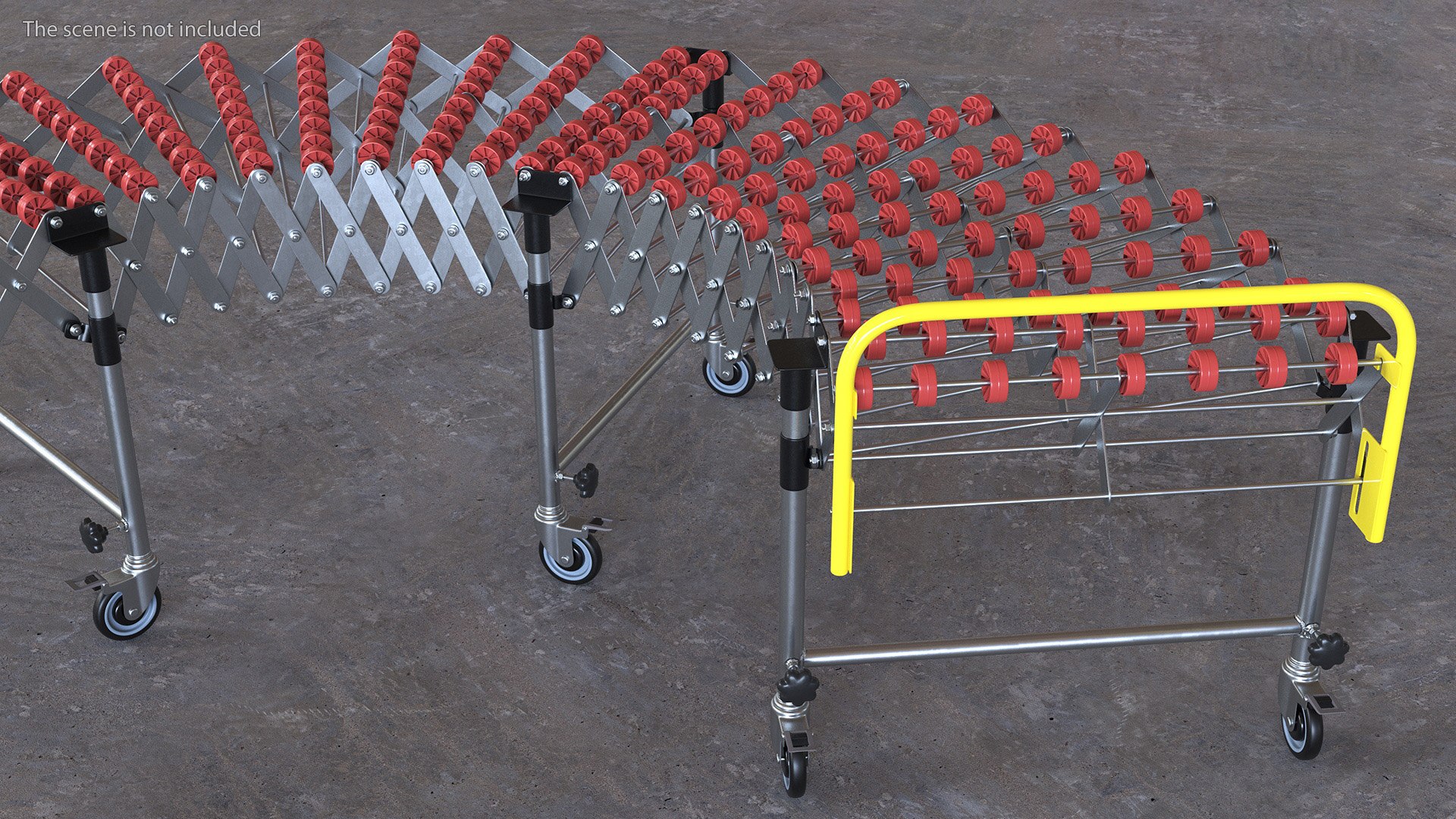 3D Folding Telescopic Roller Curved Red Model - TurboSquid 2079924