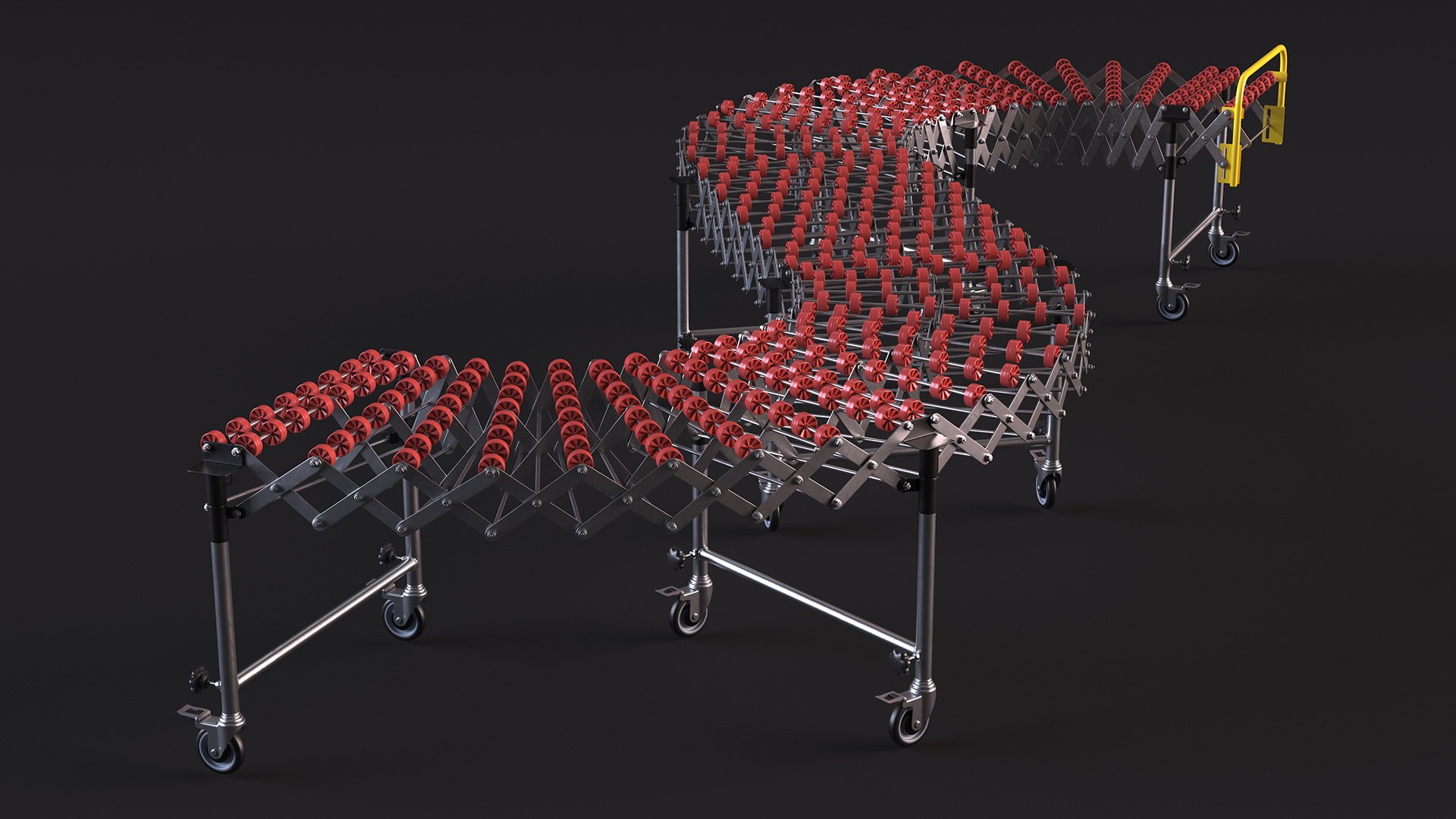 3D Folding Telescopic Roller Curved Red Model - TurboSquid 2079924