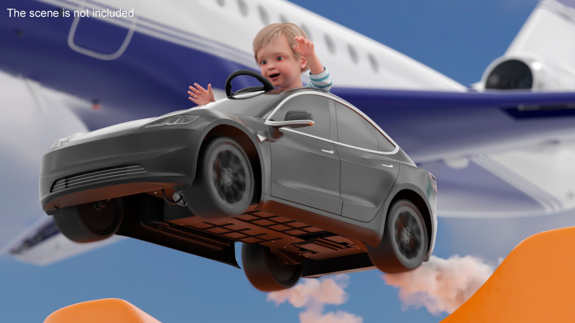 3D Mini Electric Ride-On Car For Kids Black Rigged - TurboSquid 2382779