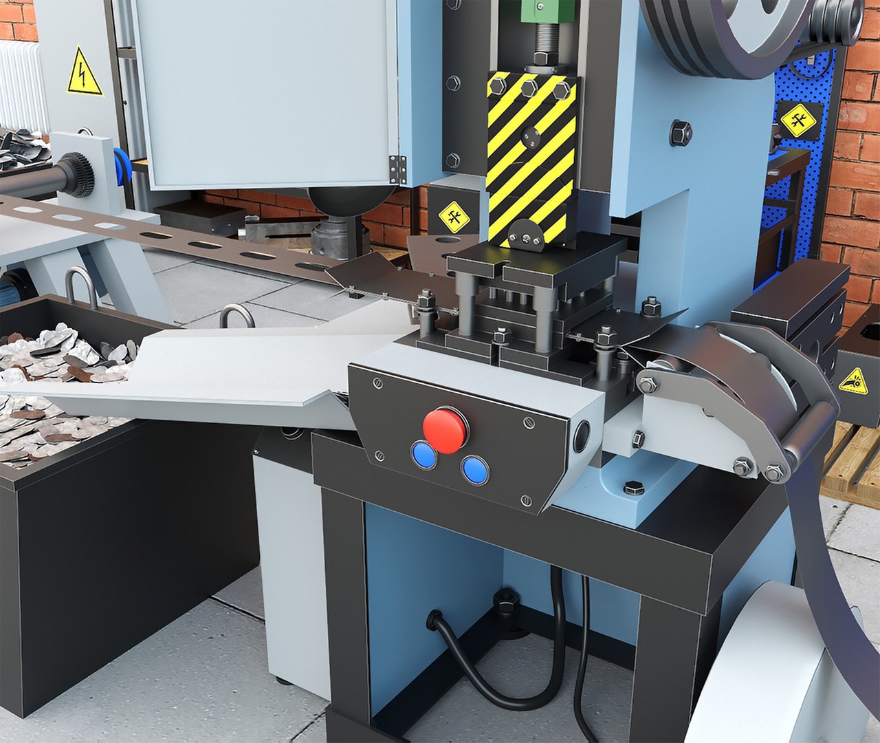 3D Mechanical Press Stamping Line - Collection For Industrial Interior ...