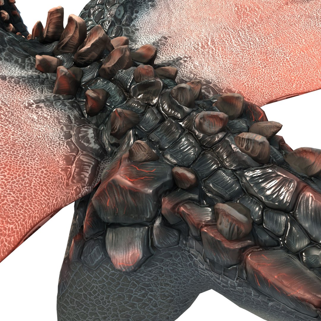 realistic volcano dragon pose 3d model