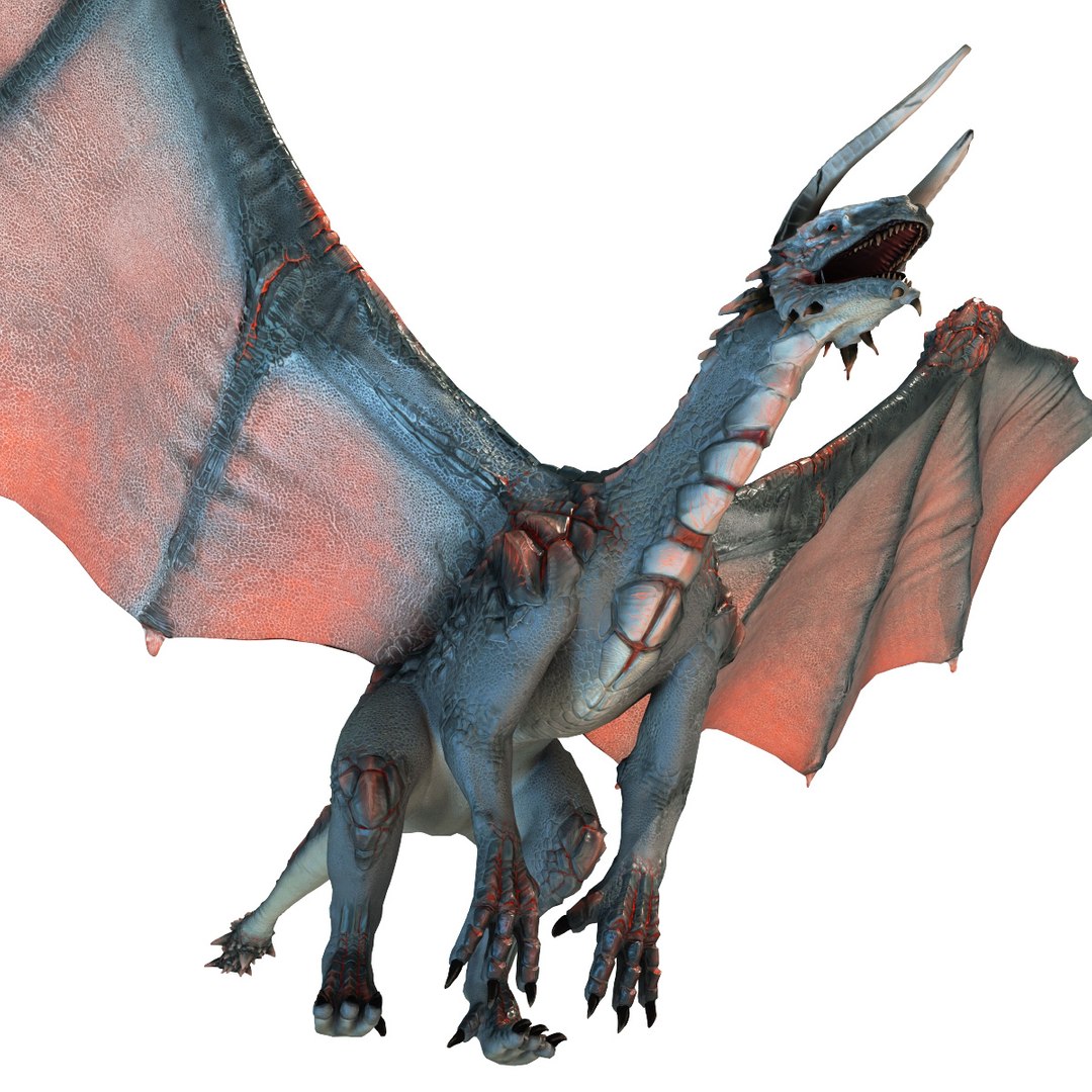 realistic volcano dragon pose 3d model