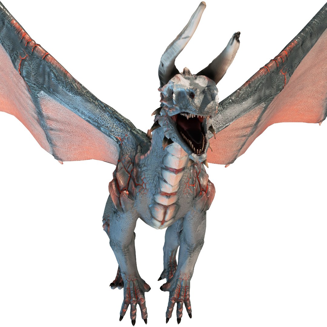 realistic volcano dragon pose 3d model