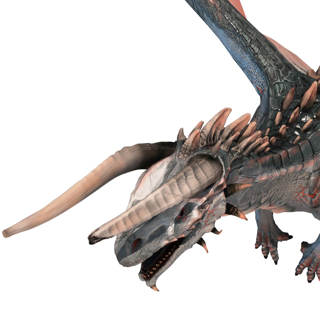 realistic volcano dragon pose 3d model