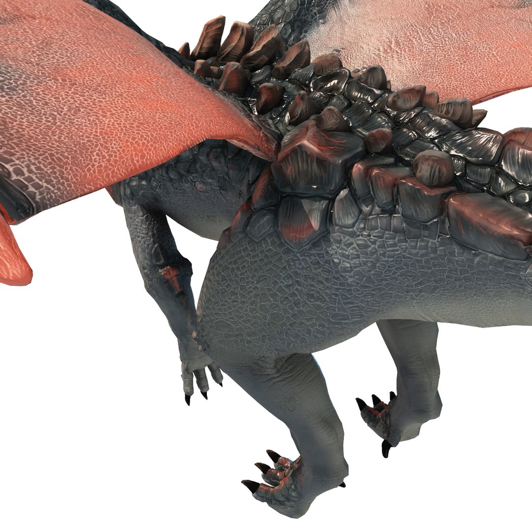 realistic volcano dragon pose 3d model
