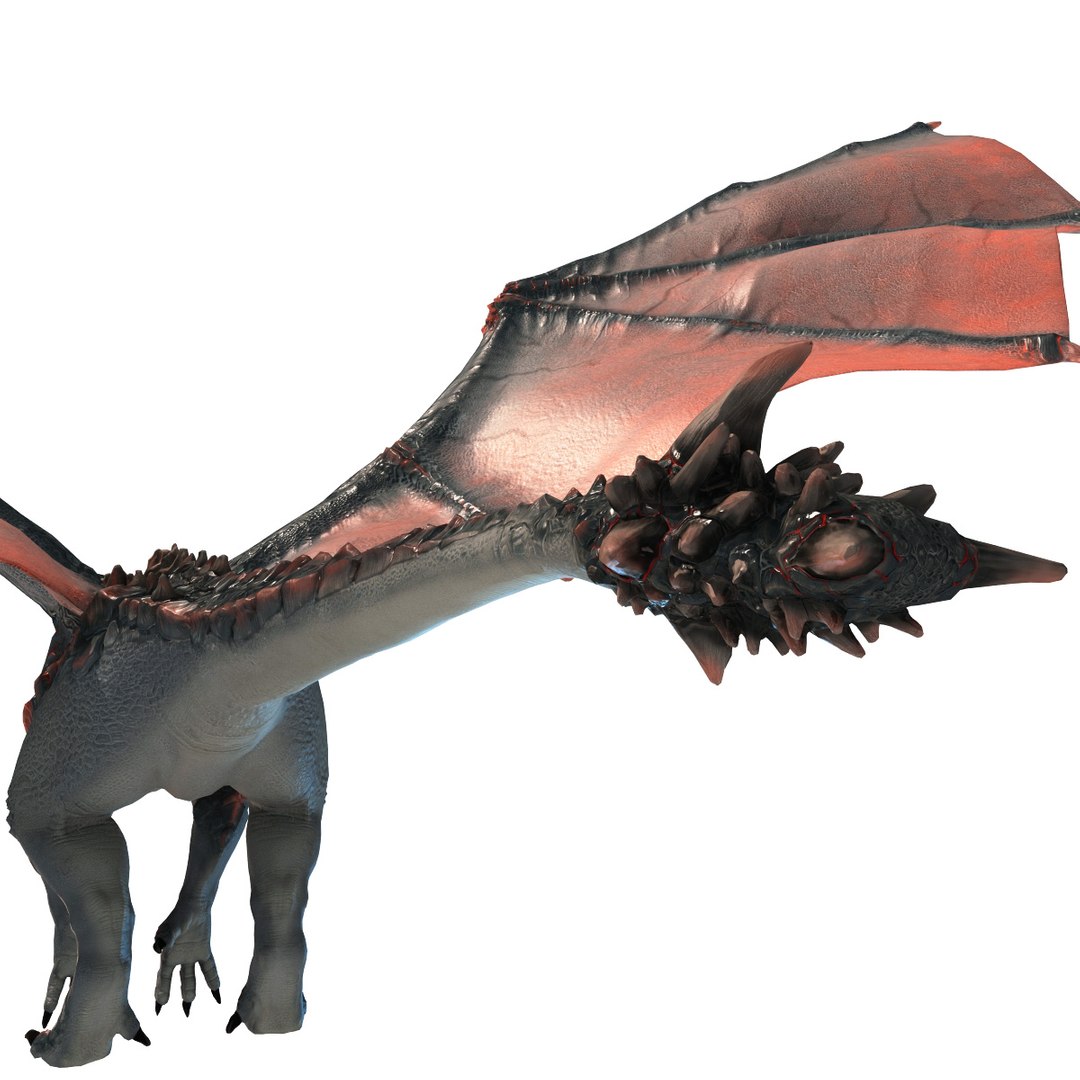 realistic volcano dragon pose 3d model