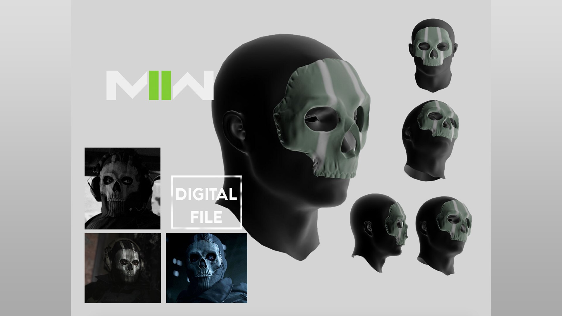 modelo 3d Máscara fantasma 2022 MW22 warzone stl 3d Simon Riley ...