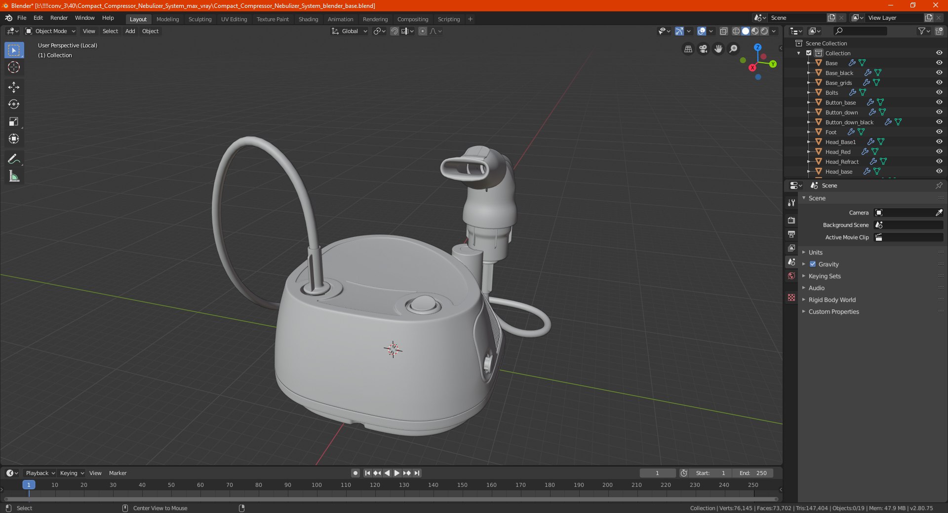 Compact Compressor Nebulizer System 3D model - TurboSquid 1739410