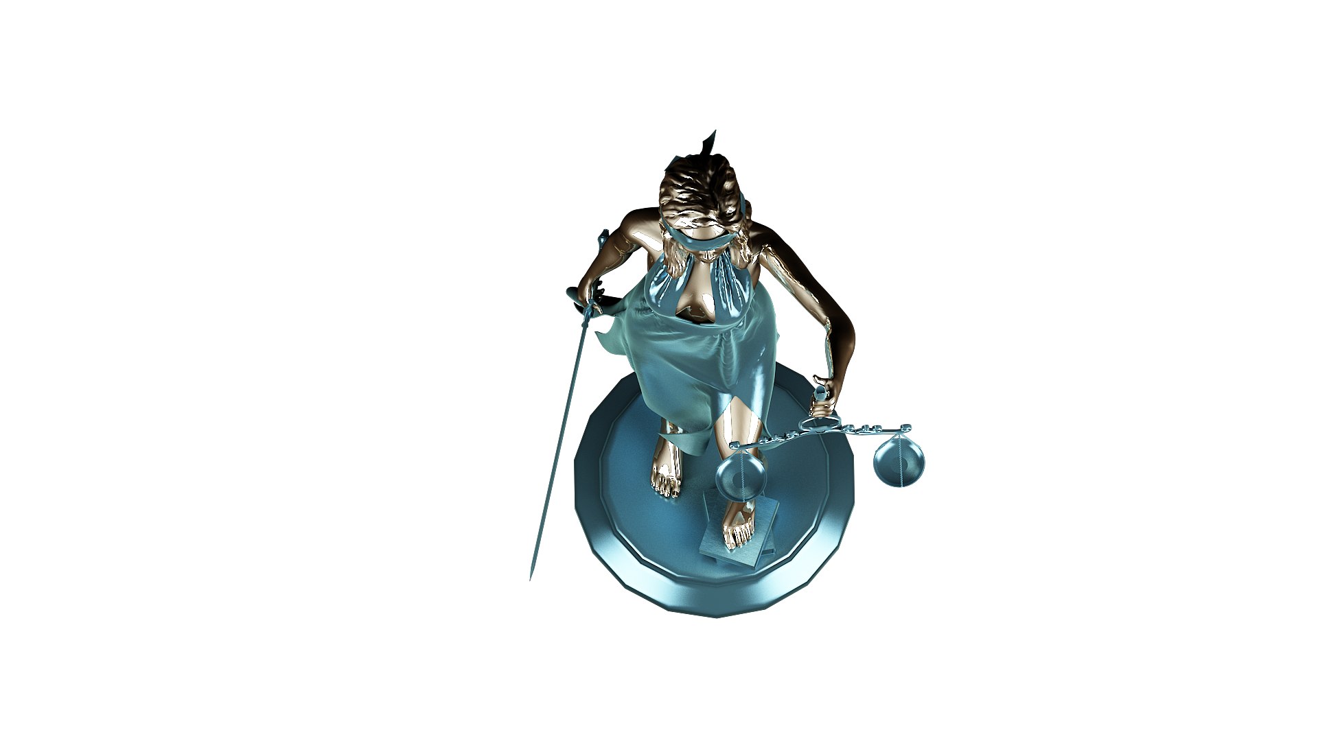 Statue Themis Gold 3D Model - TurboSquid 1311563