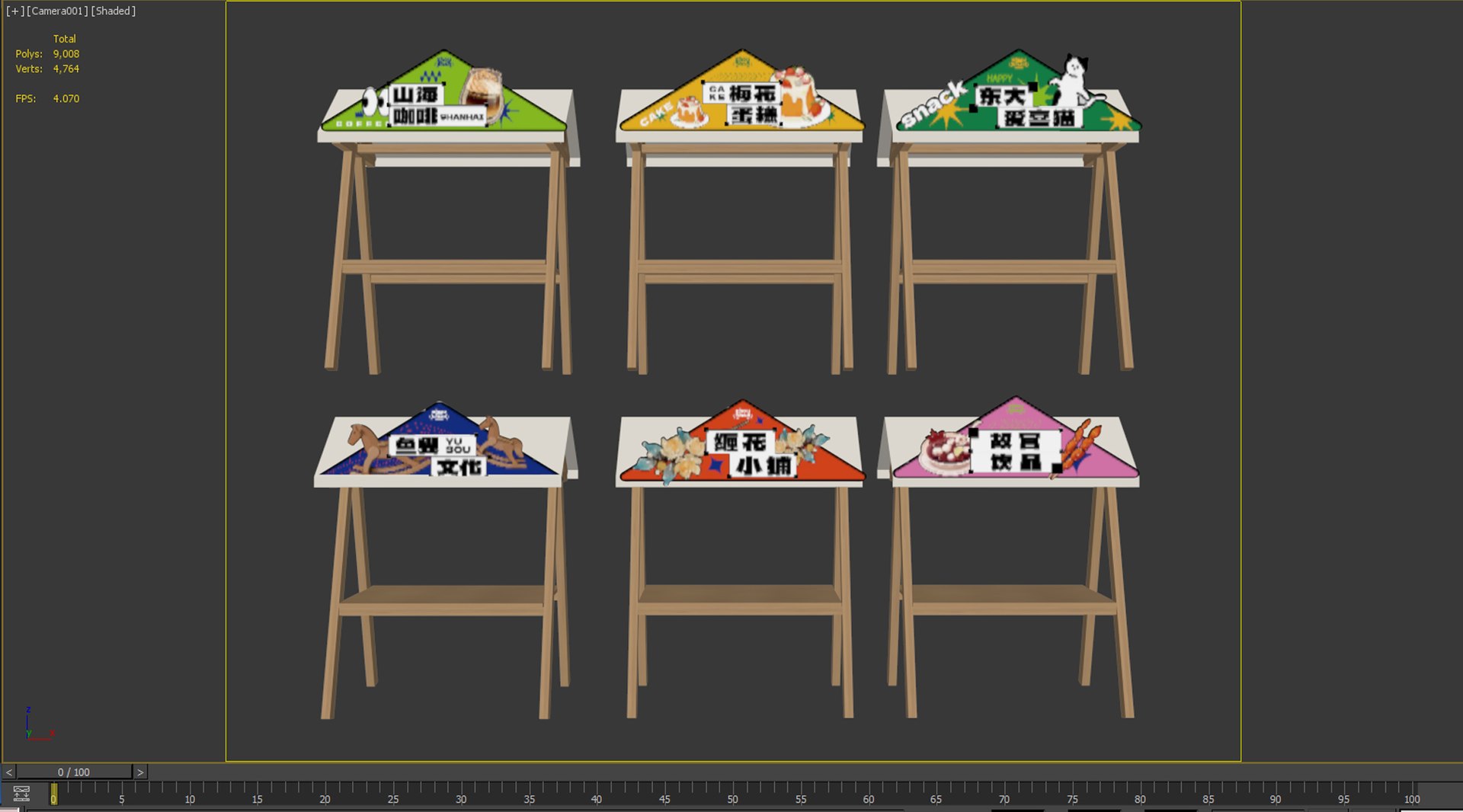 Market Stall Signage Multiple Types Of Stalls Mobile Stalls Market ...