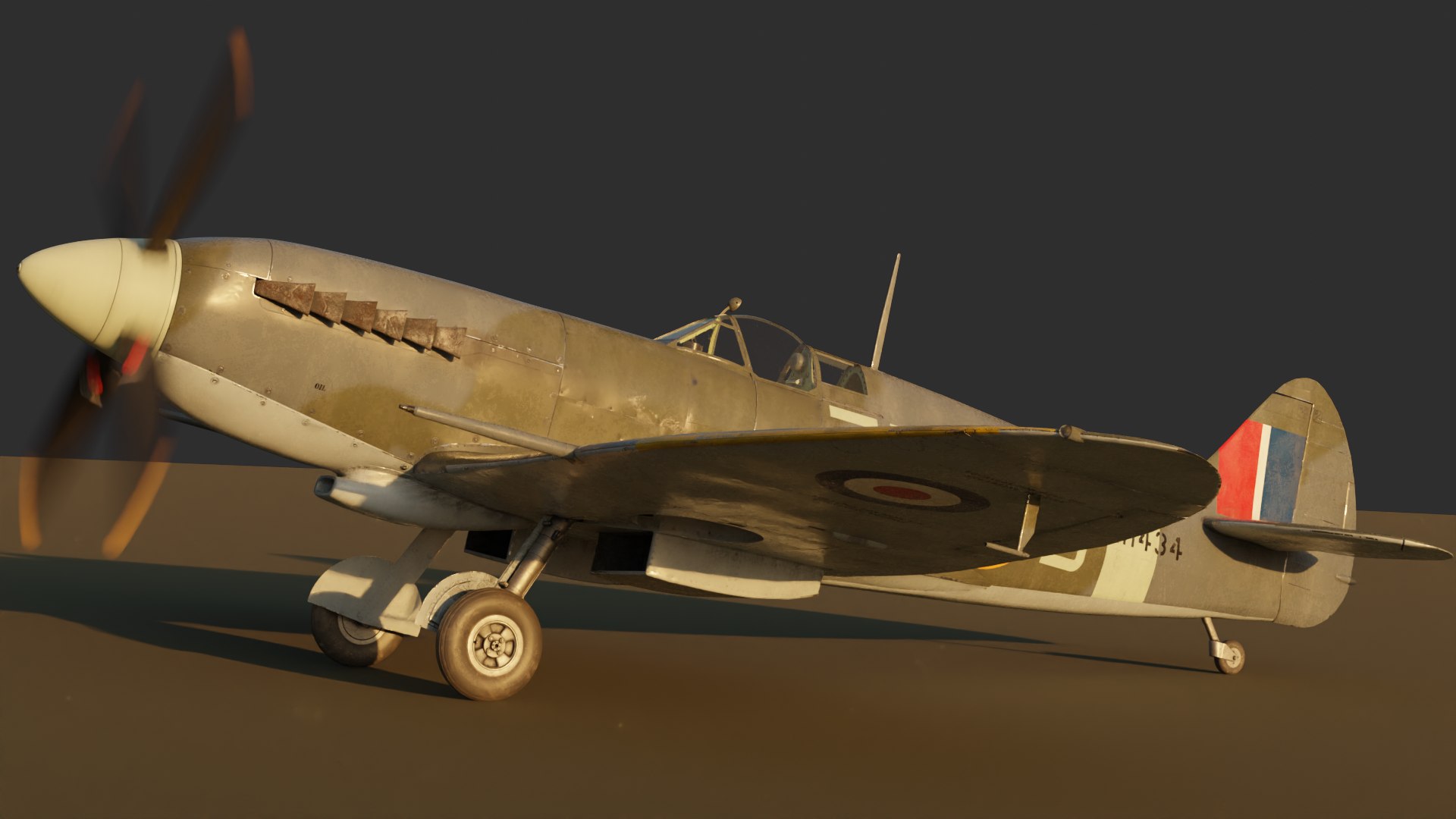 Supermarine Spitfire Mk IX PBR 3D Model - TurboSquid 2165571