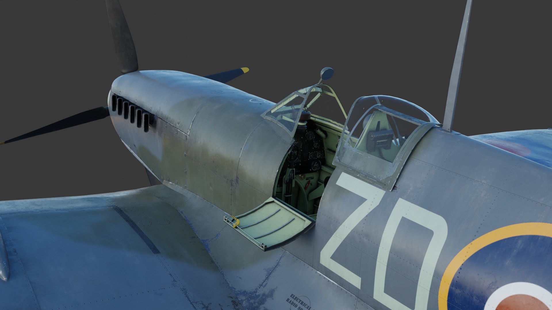 Supermarine Spitfire Mk IX PBR 3D Model - TurboSquid 2165571
