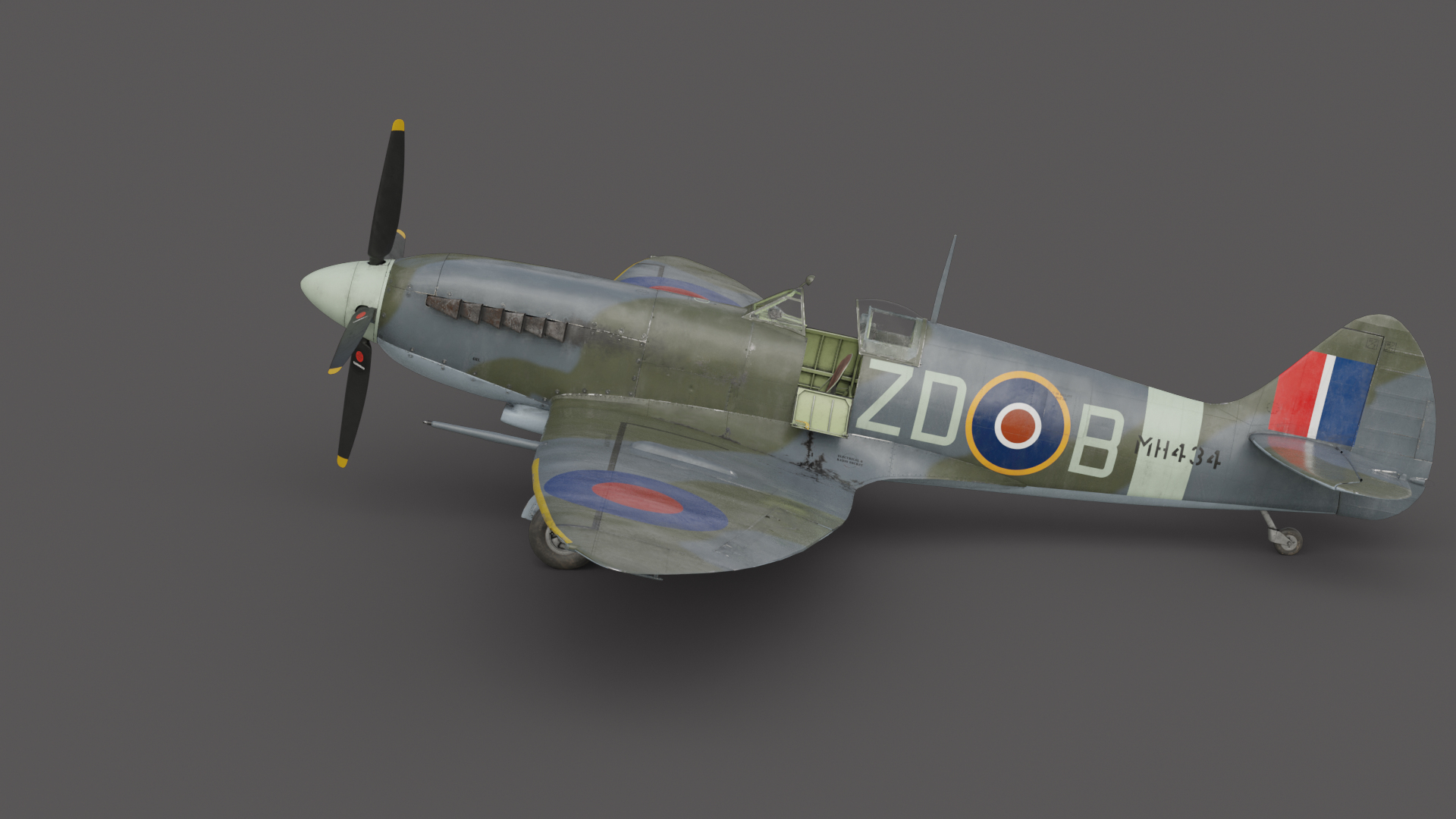 Supermarine Spitfire Mk IX PBR 3D model - TurboSquid 2165571