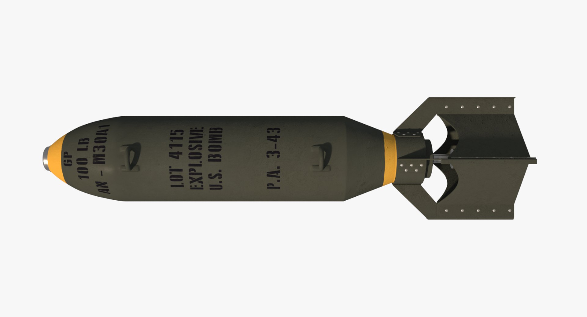 An-m30 Gp100 Bomb Ii 3d Obj
